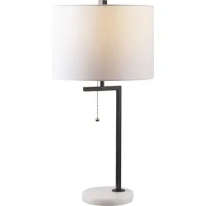 JONATHAN Y Alyssa 24.5" Metal/marble Led Table Lamp - Black
