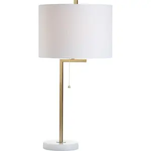 JONATHAN Y Alyssa 24.5" Metal/marble Led Table Lamp - Brass Gold/white