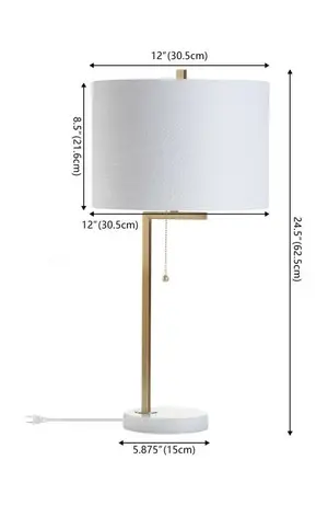 JONATHAN Y Alyssa 24.5" Metal/marble Led Table Lamp - Brass Gold/white