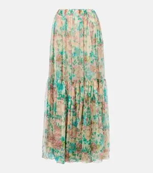 Chloé Floral Silk Muslin Maxi Skirt - Multicoloured