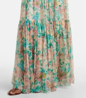 Chloé Floral Silk Muslin Maxi Skirt - Multicoloured