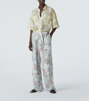 Dries Van Noten Printed Silk Bowling Shirt