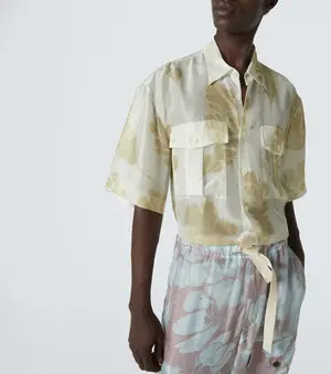 Dries Van Noten Printed Silk Bowling Shirt
