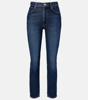 AGOLDE Riley High-Rise Straight Jeans Blue