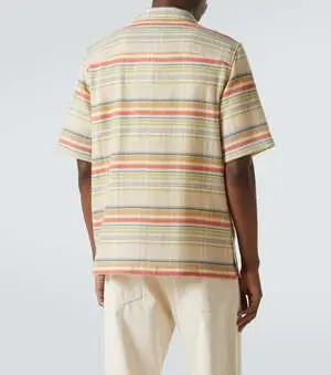 GOD'S TRUE CASHMERE Seaside Gauze Striped Cashmere Shirt