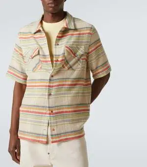 GOD'S TRUE CASHMERE Seaside Gauze Striped Cashmere Shirt