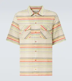GOD'S TRUE CASHMERE Seaside Gauze Striped Cashmere Shirt