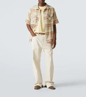 GOD'S TRUE CASHMERE Seaside Gauze Striped Cashmere Shirt