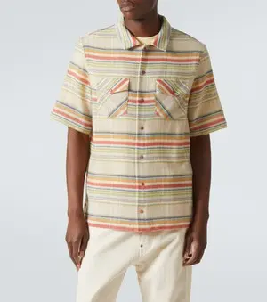 GOD'S TRUE CASHMERE Seaside Gauze Striped Cashmere Shirt