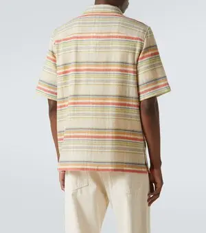 GOD'S TRUE CASHMERE Seaside Gauze Striped Cashmere Shirt