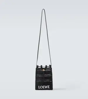 Loewe Raffia Crossbody Bag - Black