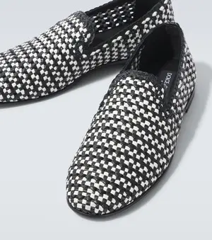 Dolce & Gabbana Woven Leather Slip-on Loafers