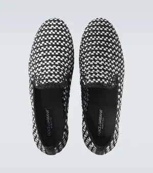 Dolce & Gabbana Woven Leather Slip-on Loafers