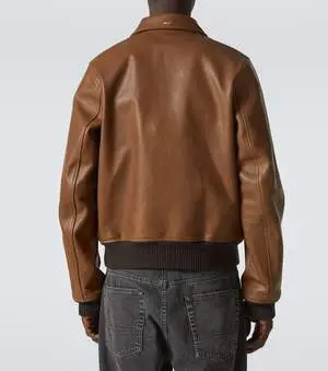 Our Legacy Pharos Leather Bomber Jacket - Brown