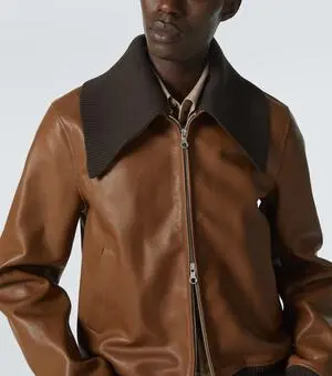 Our Legacy Pharos Leather Bomber Jacket - Brown