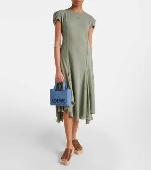 Loewe Mini Logo Raffia Top-handle Bag - Blue
