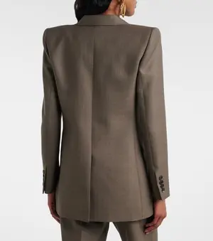 Saint Laurent Wool Double-breasted Blazer - Grey