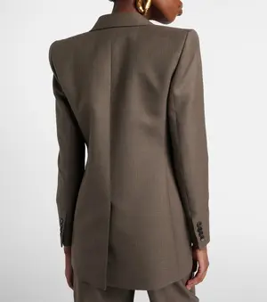Saint Laurent Wool Double-breasted Blazer - Grey