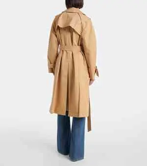 Victoria Beckham Cotton Trench Coat - Beige