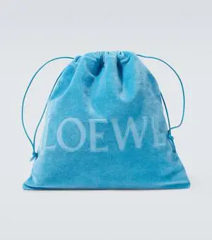 Loewe Paula's Ibiza Medium Logo Terry Pouch - Turquoise