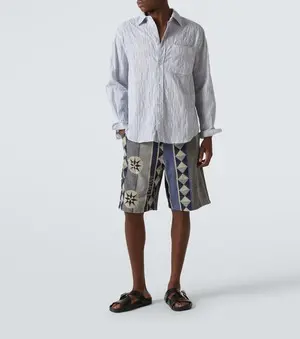 Loewe Printed Cotton-blend Terry Bermuda Shorts