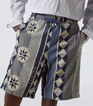Loewe Printed Cotton-blend Terry Bermuda Shorts