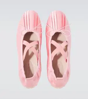 Simone Rocha Ballerina Grip Pleated Ballet Flats