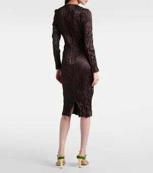 Bottega Veneta Satin Midi Dress - Brown