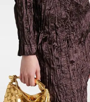 Bottega Veneta Satin Midi Dress - Brown
