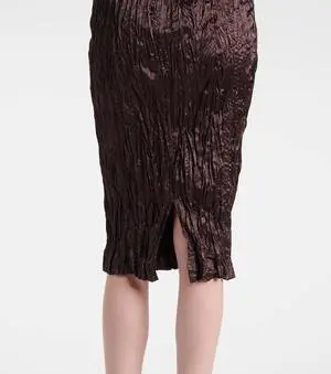 Bottega Veneta Satin Midi Dress - Brown