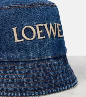 Loewe Paula's Ibiza Logo Denim Bucket Hat - Blue