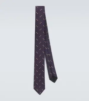 Gucci Gg Silk Jacquard Neck Tie - Blue