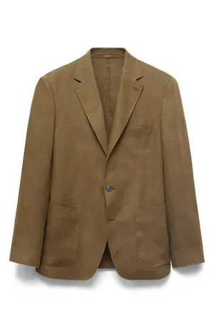 Mango Salerno Linen Sport Coat - Khaki