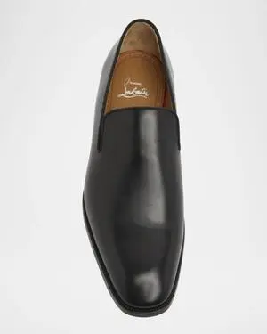 CHRISTIAN LOUBOUTIN Leather Loafers With Red Sole - Black