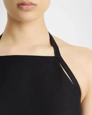 Vince Apron Halter Midi Dress - Black