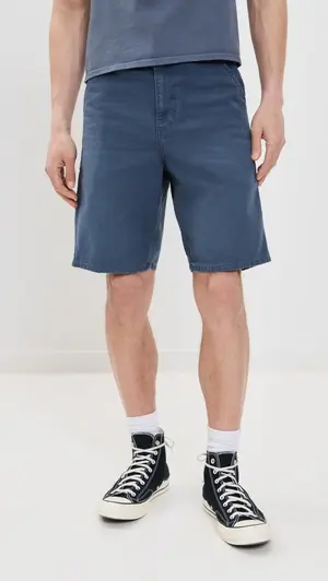 Carhartt Work In Progress Single Knee 9.5 Shorts - Dusky Blue (stone Canvas)