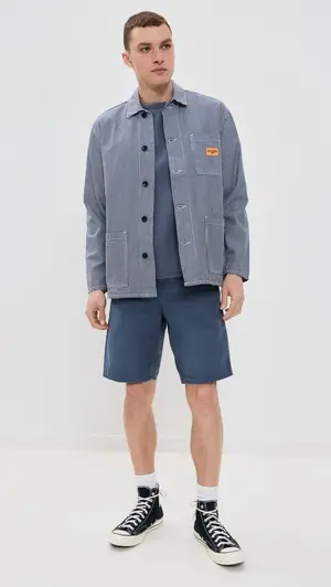 Carhartt Work In Progress Single Knee 9.5 Shorts - Dusky Blue (stone Canvas)