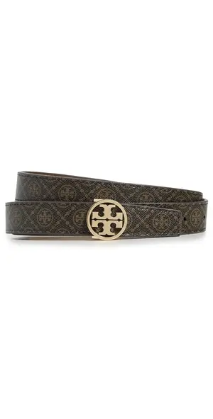 Tory Burch Tory Burch T Monogram Coated Canvas Miller Belt French Press/gold