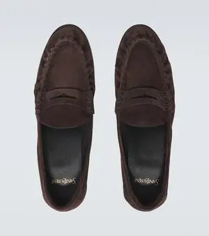 Saint Laurent Le Loafer Suede Penny Loafers - Brown