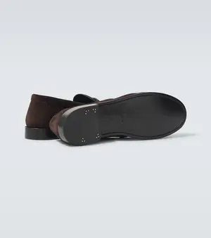 Saint Laurent Le Loafer Suede Penny Loafers - Brown