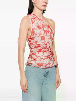 Victoria Beckham One-shoulder Printed Top - Red