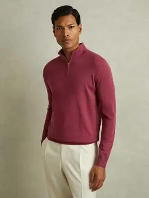 REISS Blackhall Maxwell Merino Wool Half-zip Polo Shirt