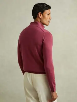 REISS Blackhall Maxwell Merino Wool Half-zip Polo Shirt