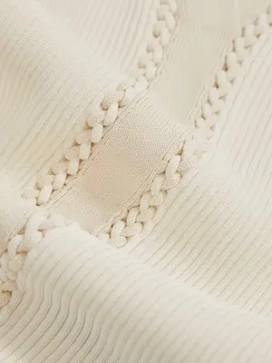 REISS Lanette Craft-stitch Rib-knit Vest - Ivory/ecru