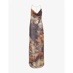 Jaded London Dahlia Cowl-Neck Beaded Woven Midi Dress In Multi - 80% Off |  Editorialist