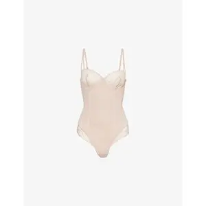 Calvin Klein Sensual Lace-panel Stretch-woven Bodysuit
