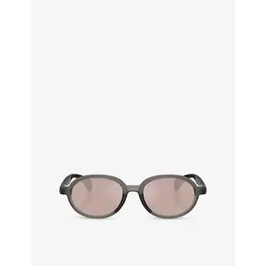 Moncler Me8006 Oval-frame Injected Sunglasses - Grey