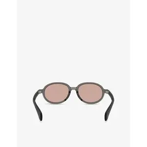 Moncler Me8006 Oval-frame Injected Sunglasses - Grey