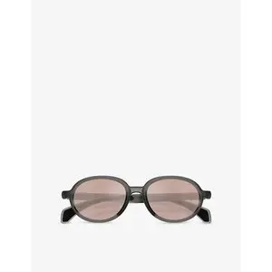 Moncler Me8006 Oval-frame Injected Sunglasses - Grey