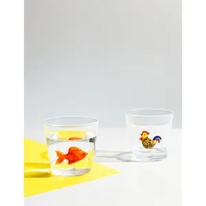 ICHENDORF MILANO Animal Farm Fish Borosilicate-glass Tumbler 8cm - Multicolor